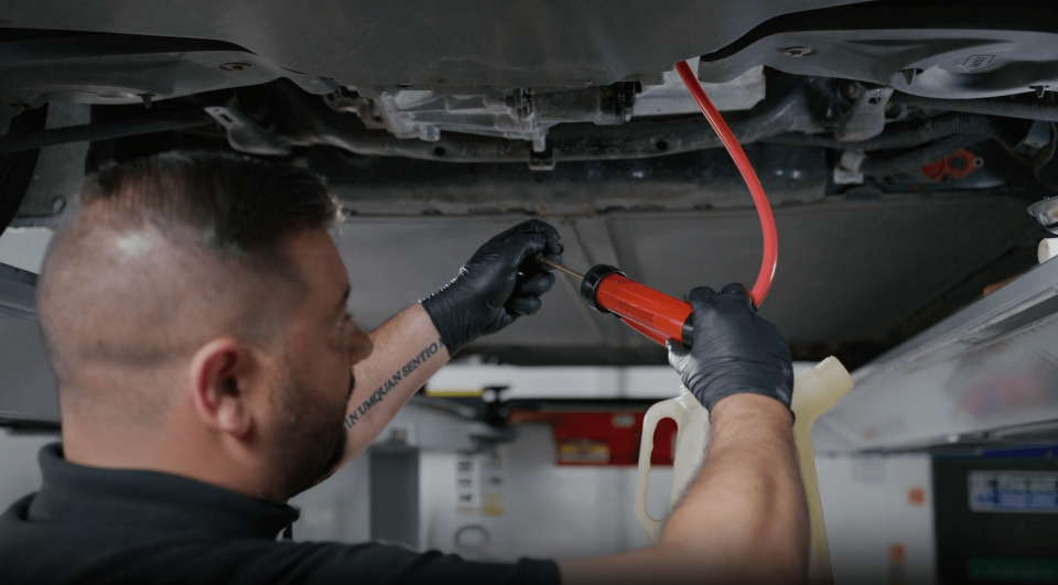 Changing the oil and filter on a Tesla